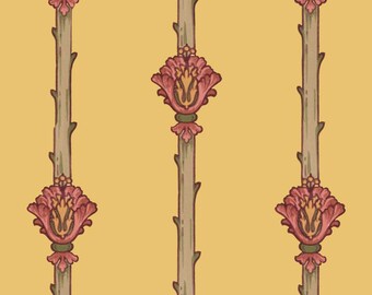 antique french art nouveau wallpaper design birds and wisteria