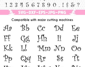 Curly font svg | Etsy