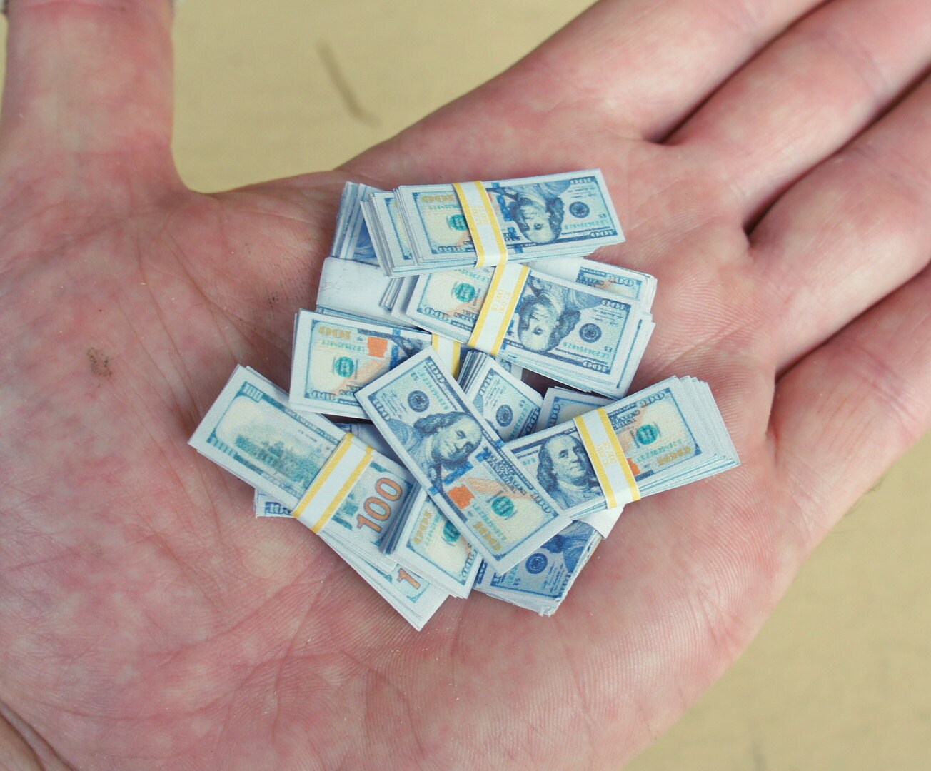 1/6 Scale Miniature Play Money US 100 Dollar Notes