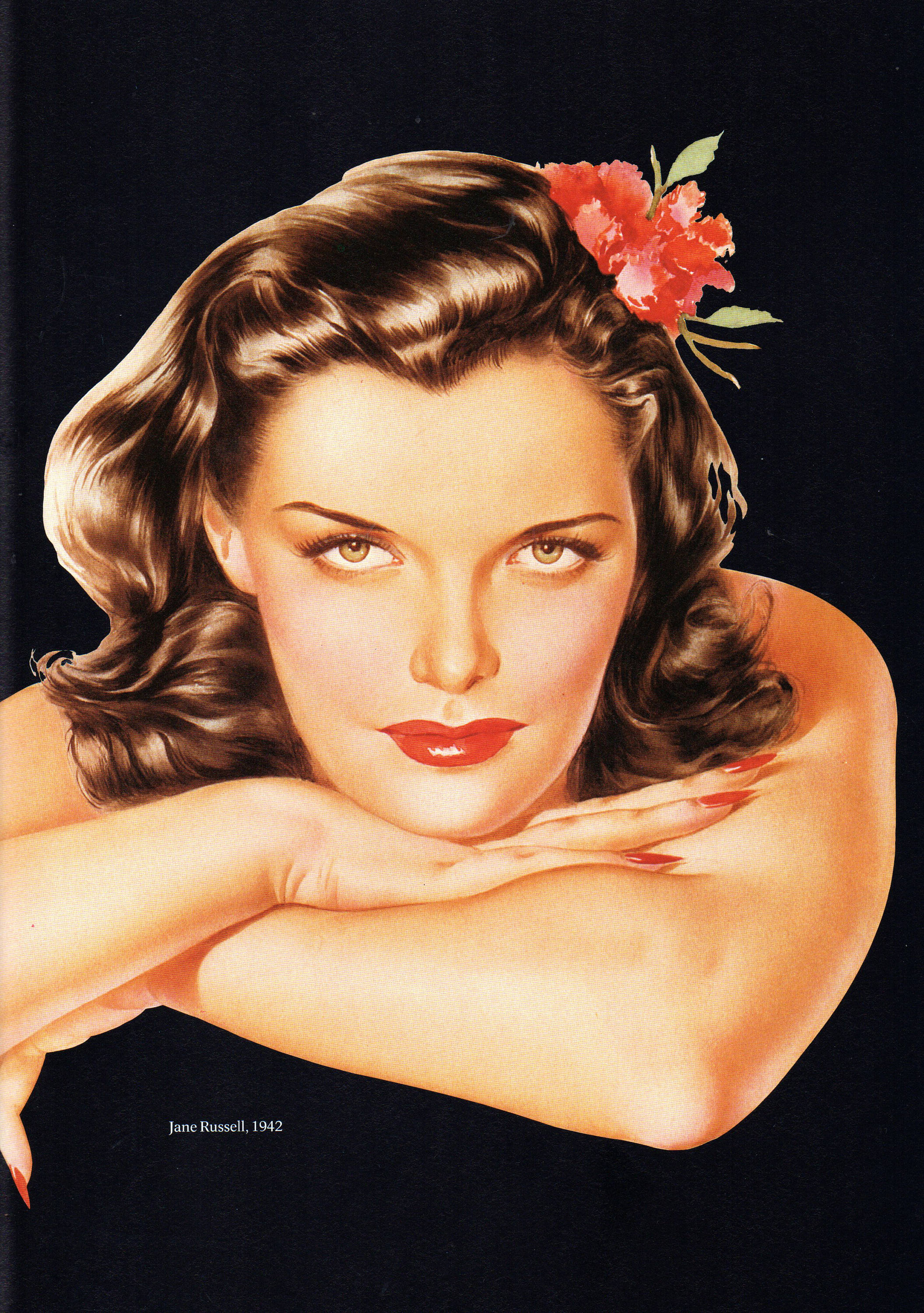 Original Vintage Alberto Vargas Print Book Plate Jane