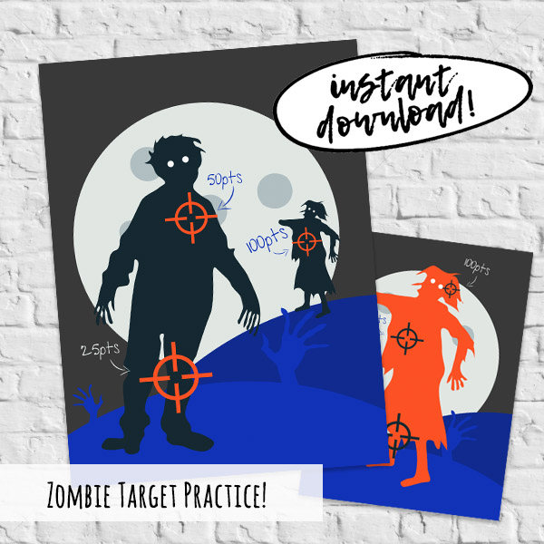 Zombie Target Practice Shooting Targets Birthday Party Game
