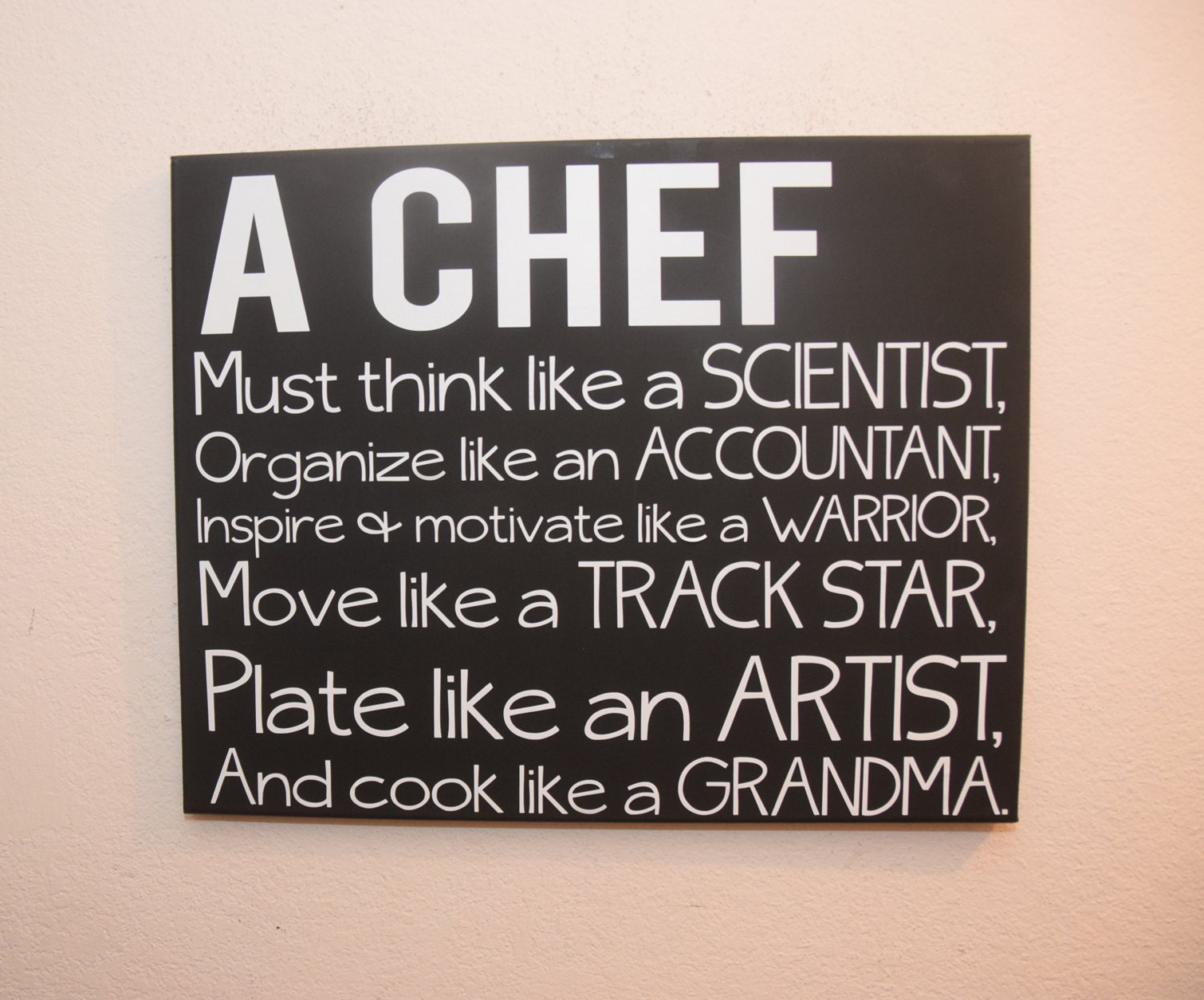 Chef sign kitchen decor restaurant decor custom sign gift