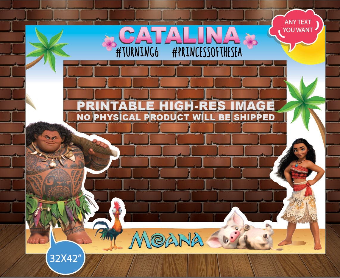 MOANA Photo BOOTH Frame Moana movie Photo Booth Prop