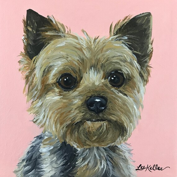 Yorkie art print from original Yorkshire terrier painting