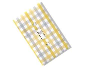 Yellow Floral Scroll Light Switch Cover Plate Homemade Multi