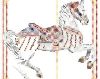 Carousel Horse Cross Stitch Pattern Philadelphia Toboggan Co.