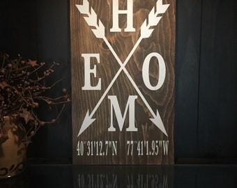 Coordinates sign | Etsy
