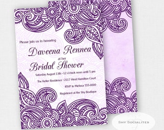 Henna invitations | Etsy