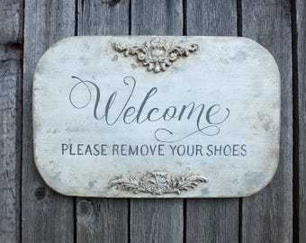 Take shoes off sign | Etsy