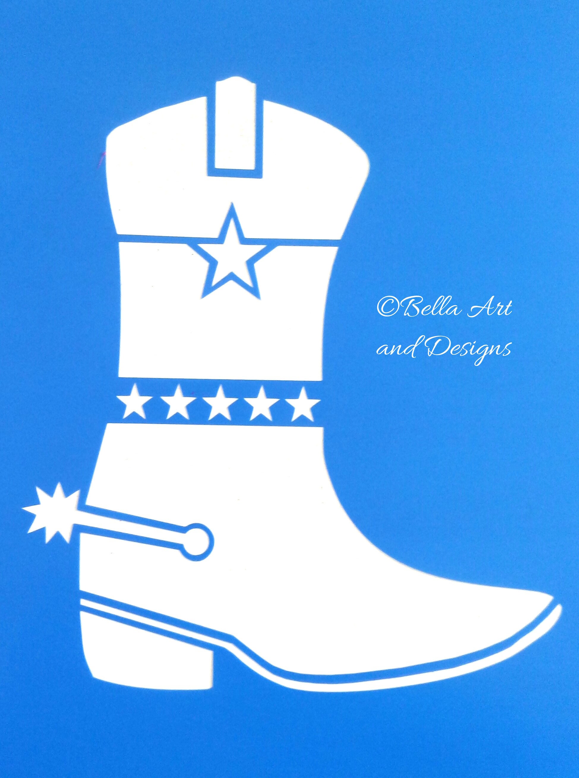 List 2 Cowboy boot Stencils Price is per photo/design