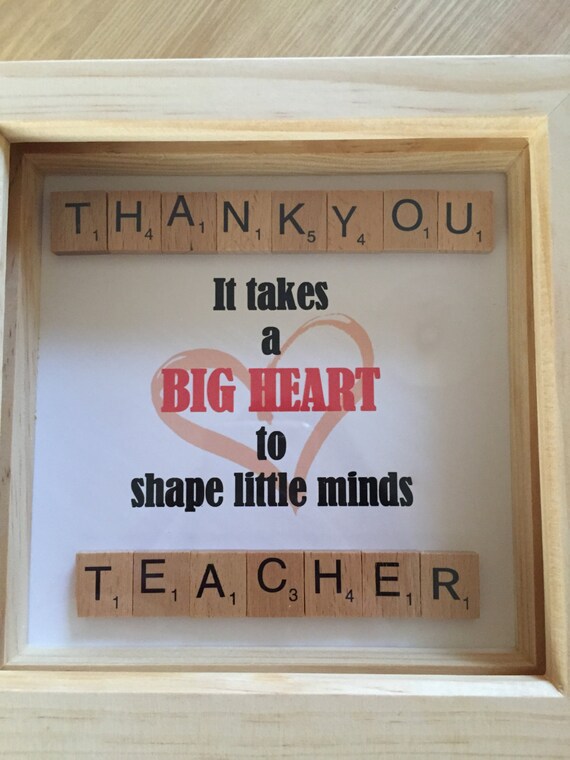 Items similar to Thank you Teacher Framed Scrabble Art / Scrabble Art ...