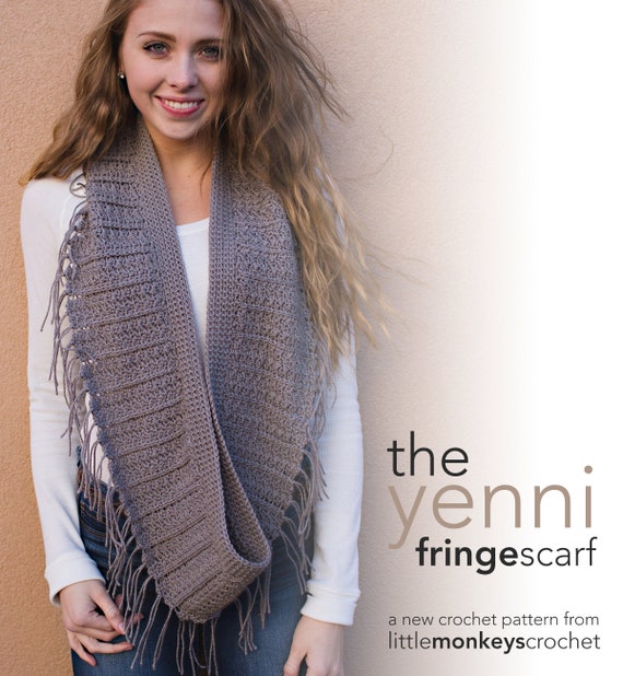 Pattern: Yenni Fringe Infinity Scarf Crochet Pattern PDF