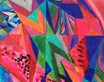 Geometric drawing | Etsy