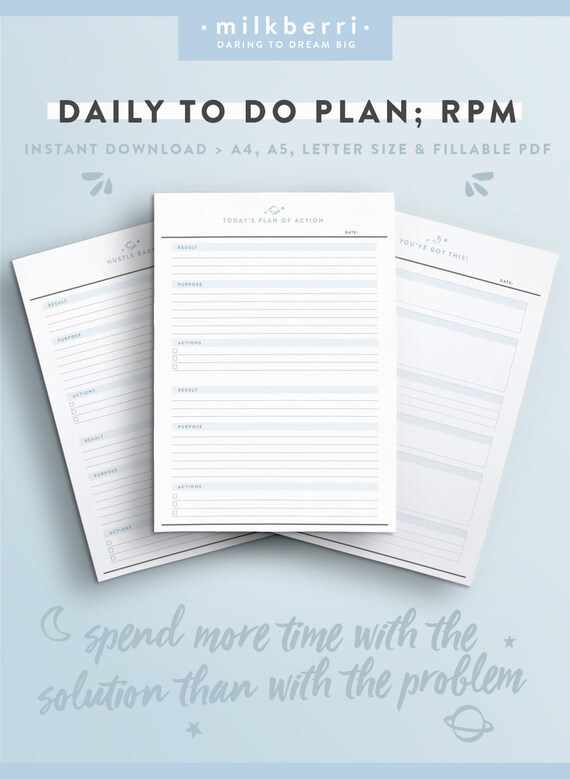 Printable Rpm Daily Planner Forms - Printable Forms Free Online