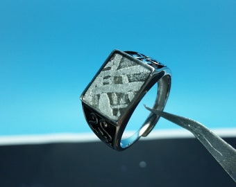 Meteorite ring | Etsy