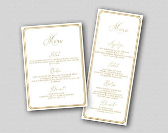 Gold border menu | Etsy