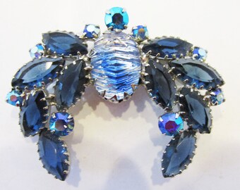 Blue rhinestone pin | Etsy