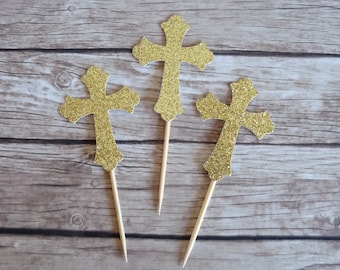 Gold glitter cross | Etsy