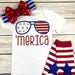 Merica Baby Girl Red White And Blue Bodysuit Outfit 4th Of