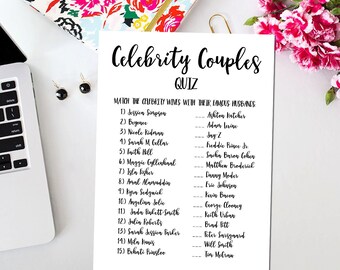 Famous couple quiz | Etsy