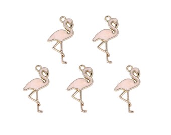 Pink flamingo charm | Etsy
