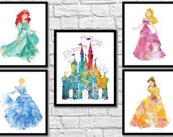 Princess watercolor | Etsy
