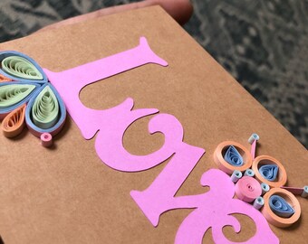 Quilled love card | Etsy
