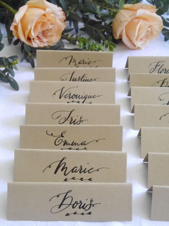 handwritten calligraphy wedding place cards wedding name