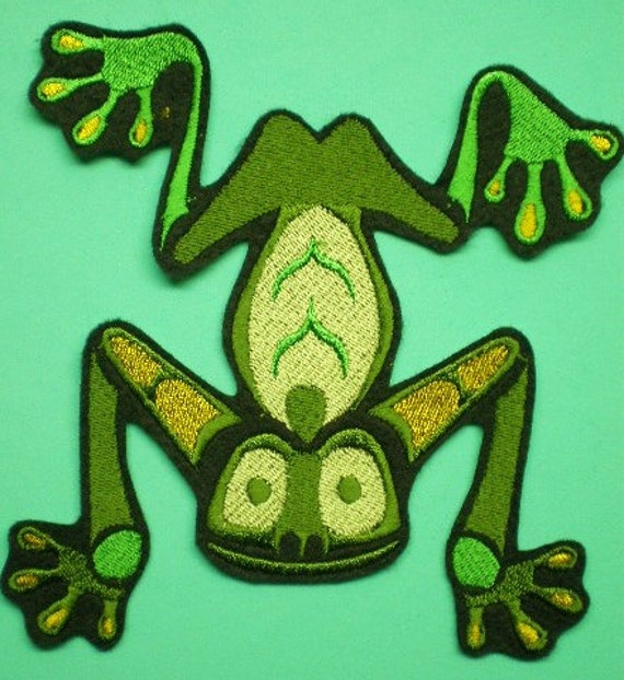 Large Embroidered Native American Frog Applique Patch Iron