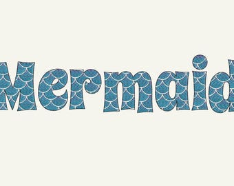 Mermaid tail font | Etsy
