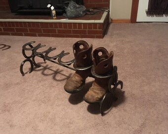 Horseshoe boot rack | Etsy