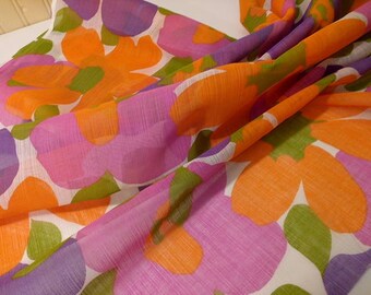 Bold floral fabric | Etsy