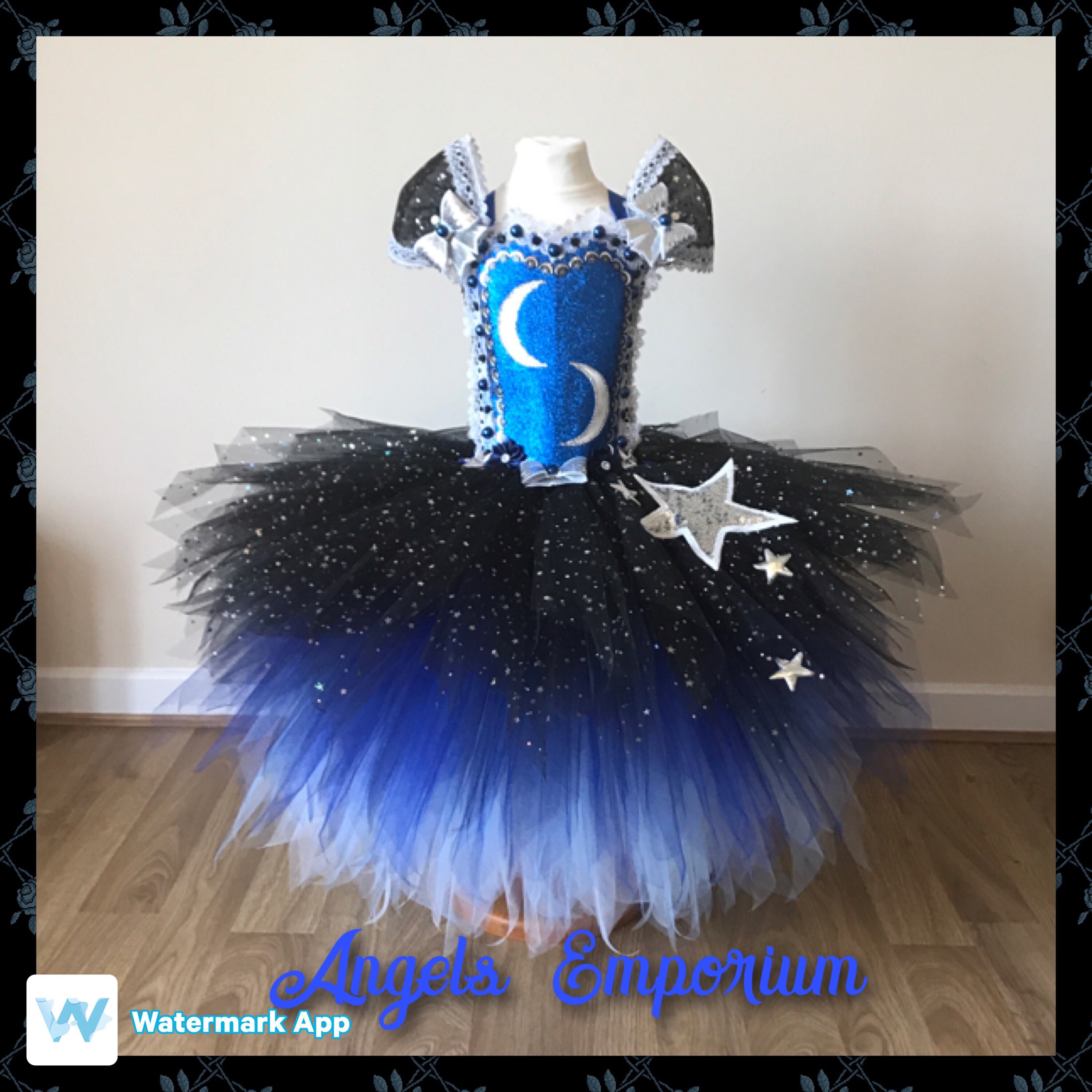 The Moon & Stars Halloween Costume Tutu Party Dress Sparkly