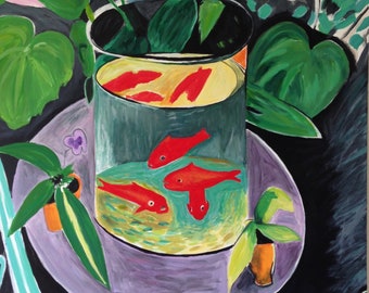 Hand Painted Henri Matisse The Cat With Red Fish Reproduction