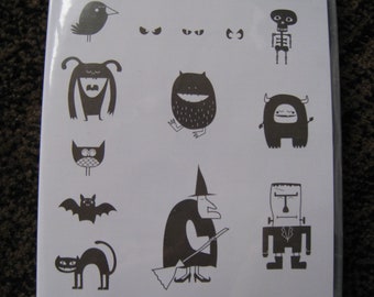 Monster stamps | Etsy