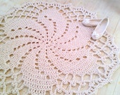 Items similar to Crochet Rope Cord Giant Doily Rug 100% Cotton Round ...