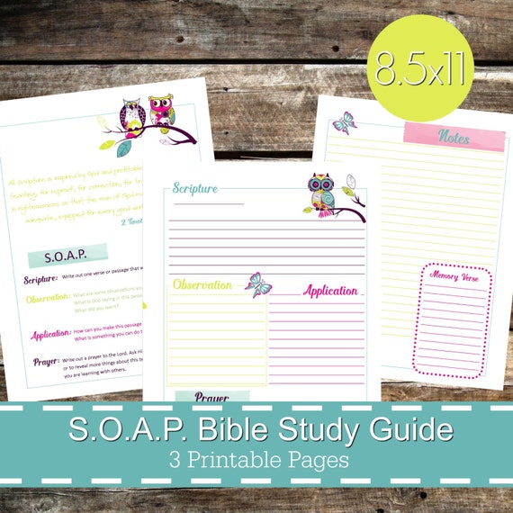 S.O.A.P. Bible Study Guide Printables PDF SOAP Christian