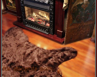 Bear Skin Rug With Head / Hand Made using 100% Animal Friendly