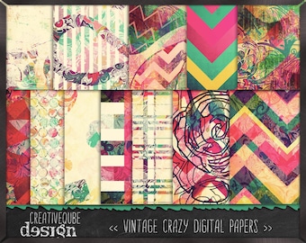 Digital Scrapbook Paper Pack NATIVE AMERICAN PATTERNS