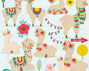 Llama Clipart Alpaca Printable Pretty Llamas and Alpacas