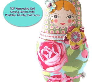 PDF Printable Art Doll Face Transfers Iron on Doll Faces