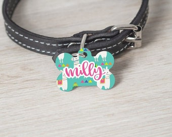 Flamingo dog tag | Etsy