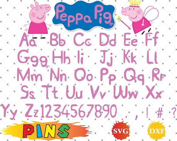 Peppa Pig font svgdxf/Peppa Pig alphabet /Peppa Pig letters