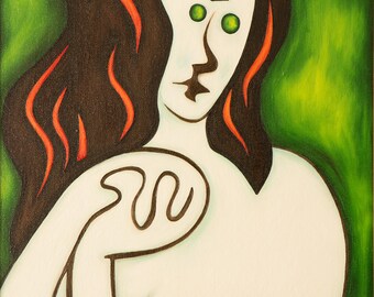 Green painting | Etsy