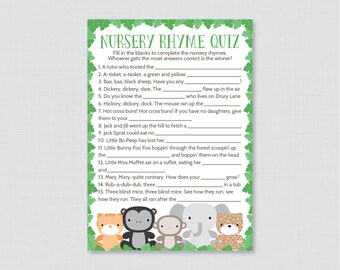 Baseball Nursery Rhyme Quiz Baby Shower Game Printable