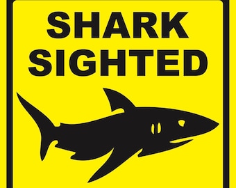 Shark warning sign | Etsy