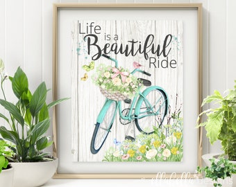 Bike with flowers | Etsy