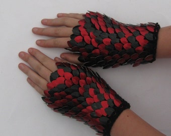 Dragon Scale Armor Gauntlets Knitted Scalemail Custom Made for