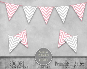 Grey chevron banner | Etsy