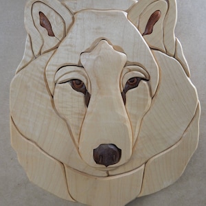 Wolf intarsia | Etsy